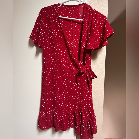 Dresses | Redwhite Polka Dot Summer Dress | Poshmark